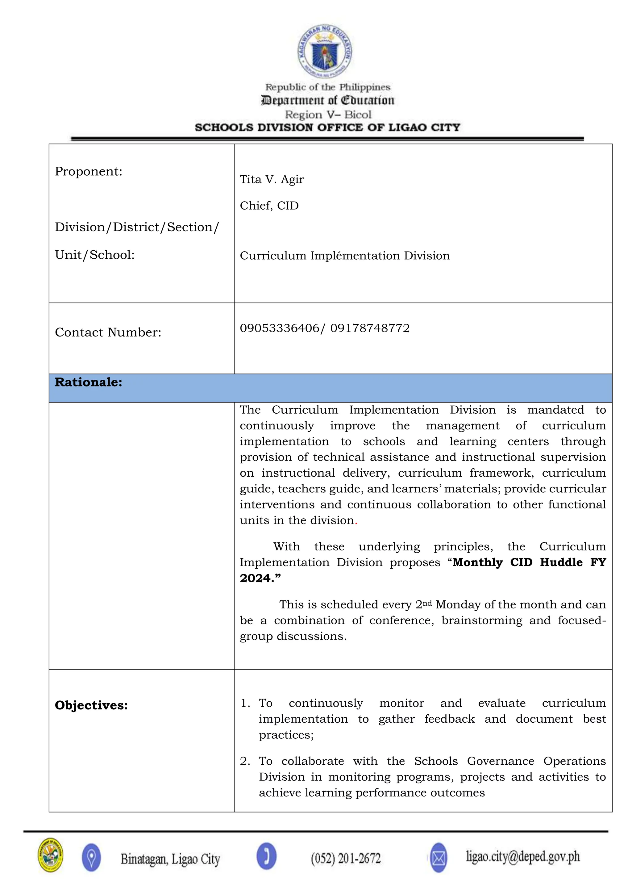 pir proposal sample division based activity | DOCX
