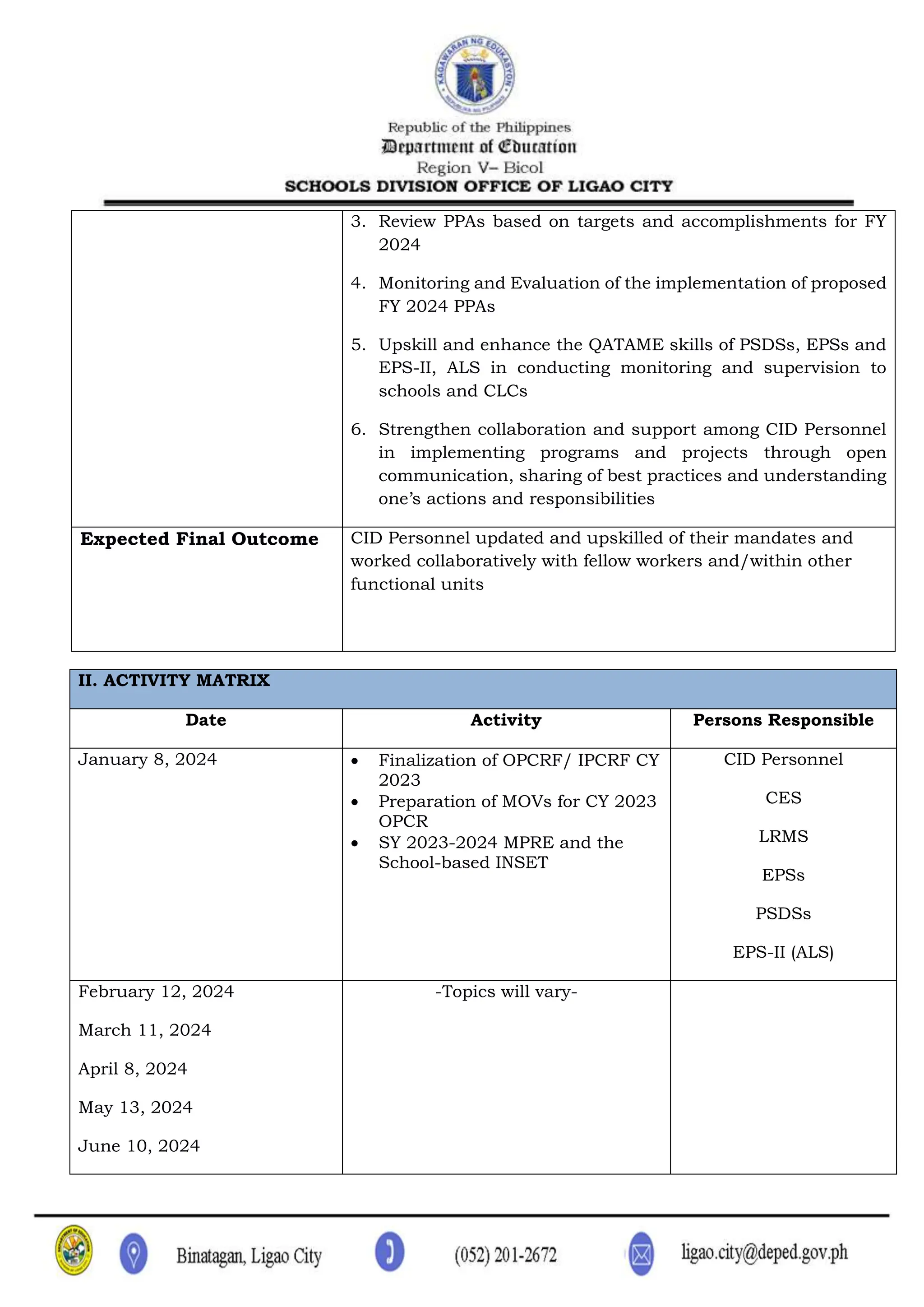 pir proposal sample division based activity | DOCX