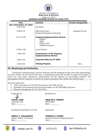 pir proposal sample division based activity | DOCX