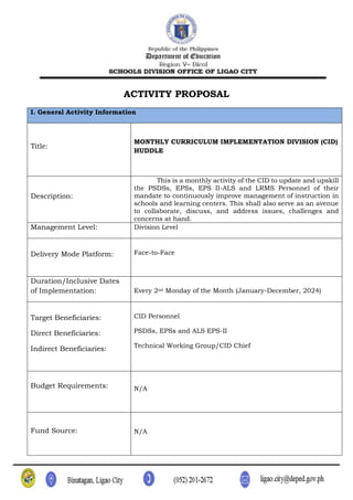 pir proposal sample division based activity | DOCX