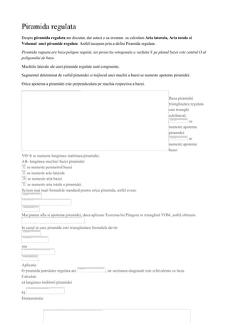 Piramida si trunchi piramida totul mate | DOCX