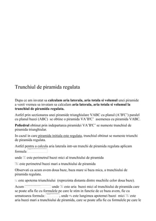 Piramida si trunchi piramida totul mate | DOCX