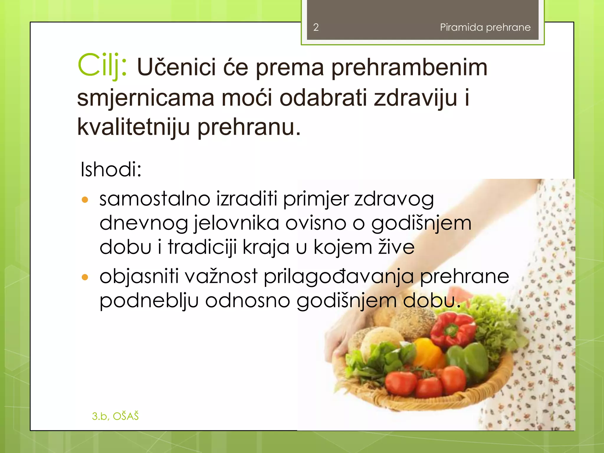 Piramida zdrave prehrane | PPTX