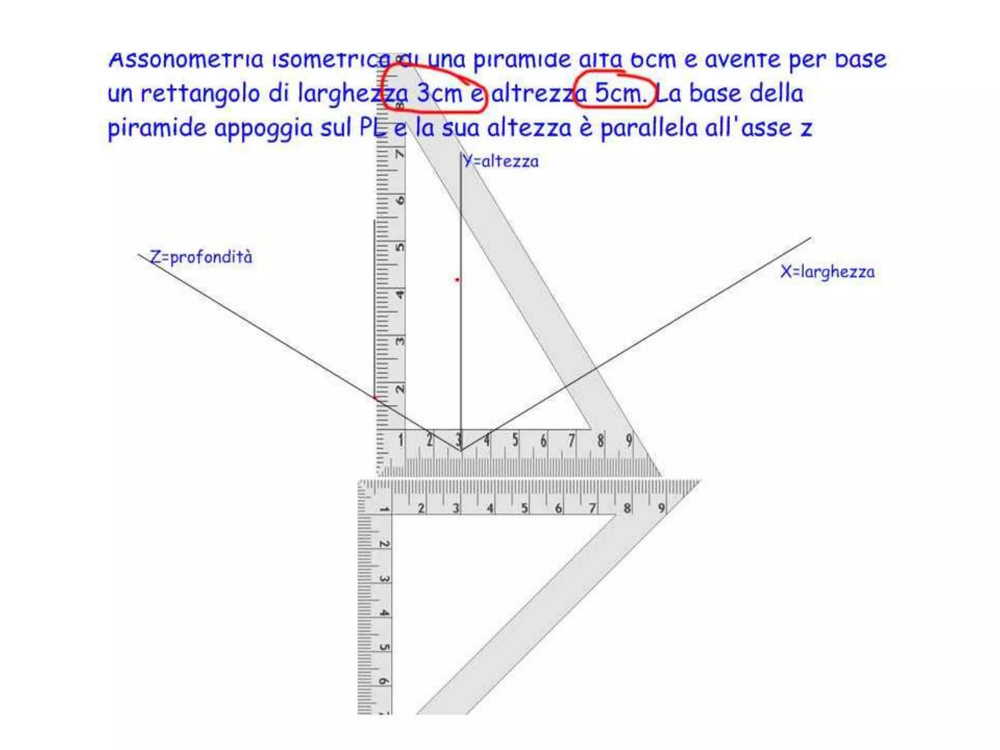 Piramide a base rettangolare Assonometria Isometrica | PPT