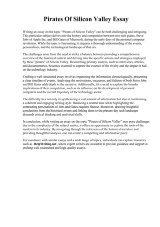 Pirates Of Silicon Valley Essay. Northern State University | PDF