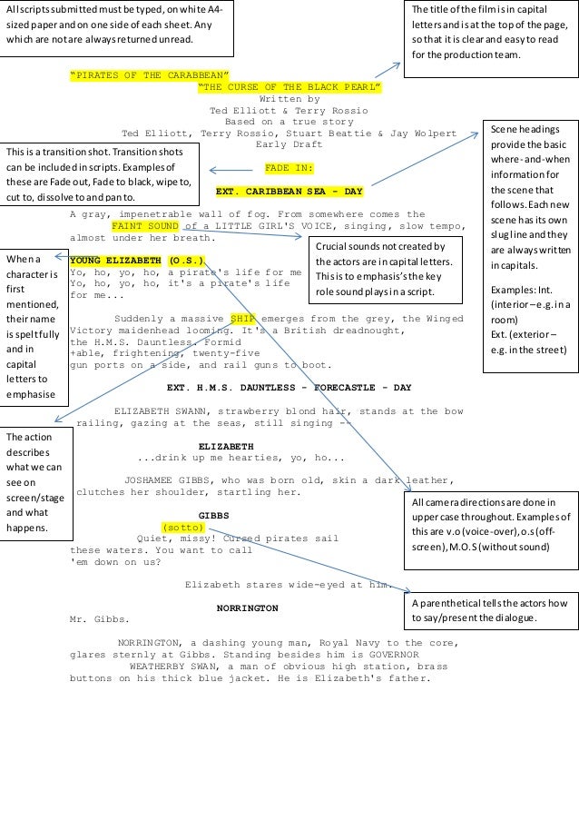 Pirates of the carabbean script