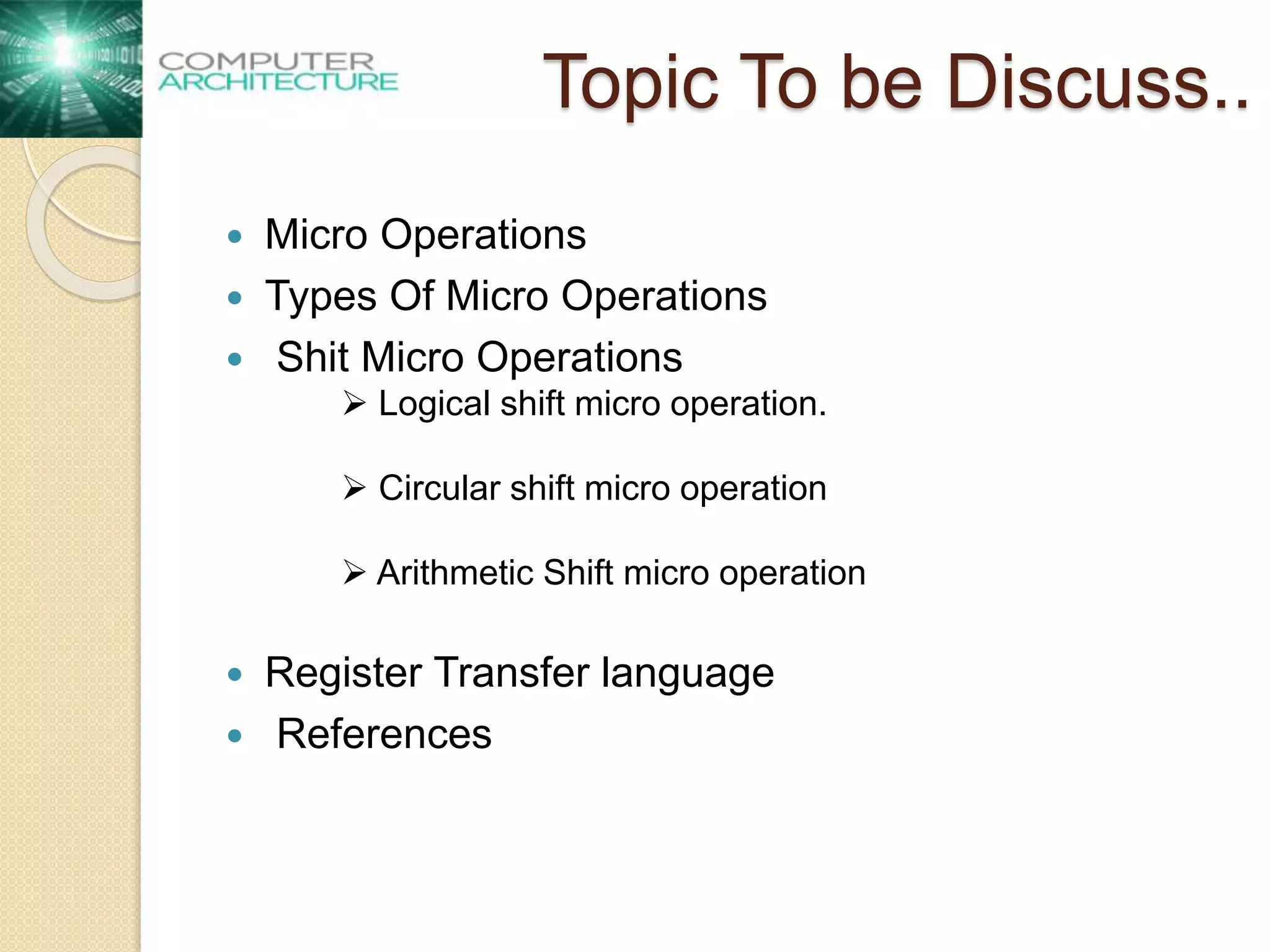 Shift Microoperations by Pir Sarfraz RSDT larkana | PPTX
