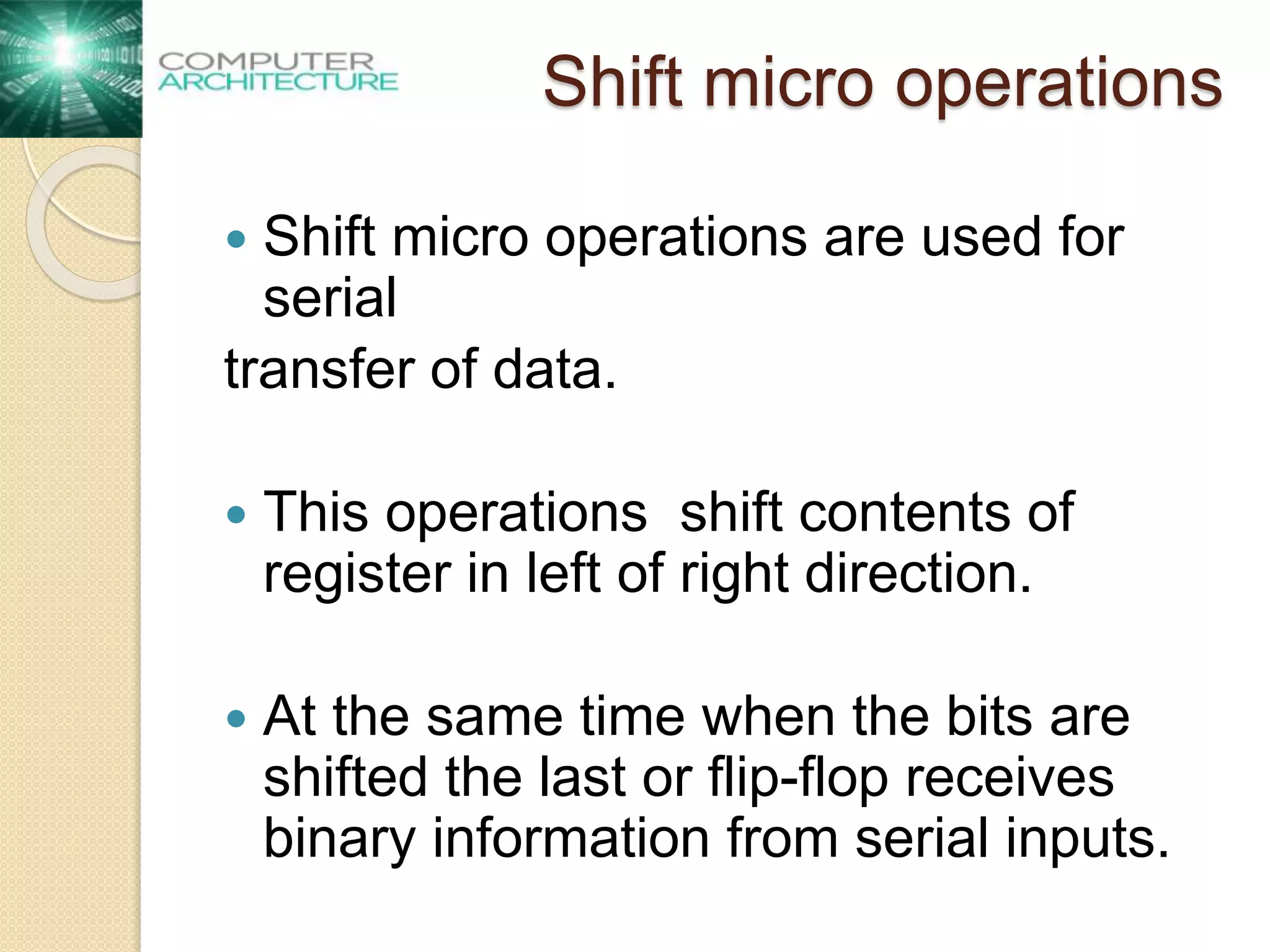 Shift Microoperations by Pir Sarfraz RSDT larkana | PPTX
