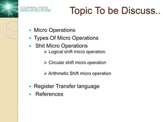 Shift Microoperations by Pir Sarfraz RSDT larkana | PPT