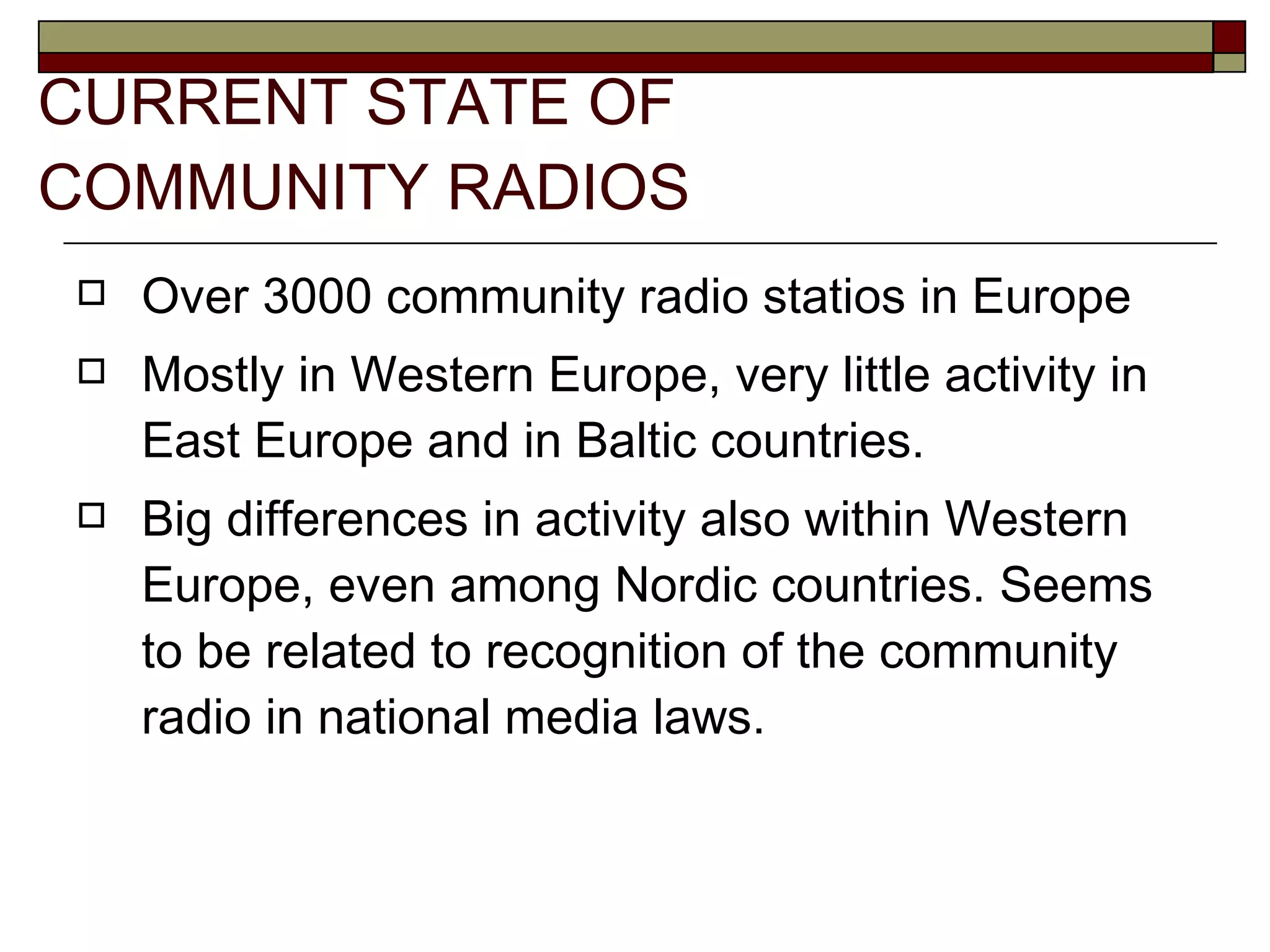 Community Radio In Europe and Finland | PPT