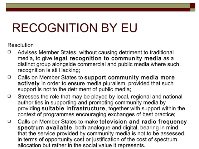 Community Radio In Europe and Finland | PPT | College Radio | Music