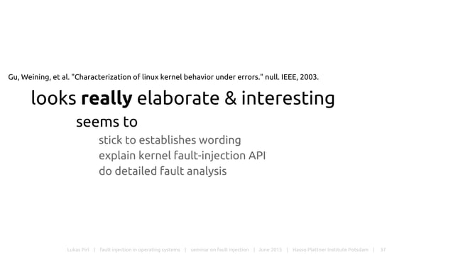 Fault Injection In Operating Systems Ppt