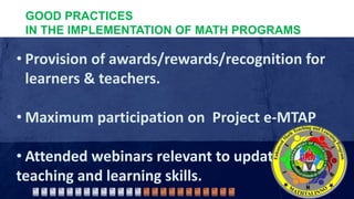 PIR MATHEMATICS.pptx Program Implementation Review | PPTX