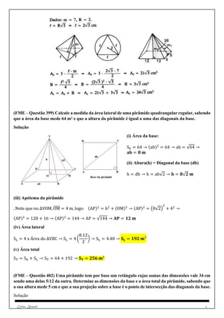Pirâmides questões resolvidas do livro fundamentos de matemática elementar - vol. 10 | PDF