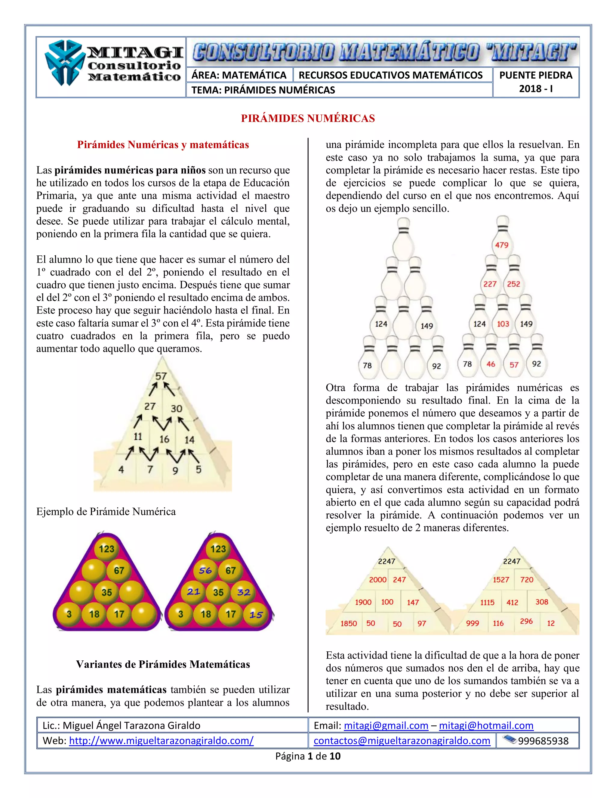 Pirámides numéricas | PDF