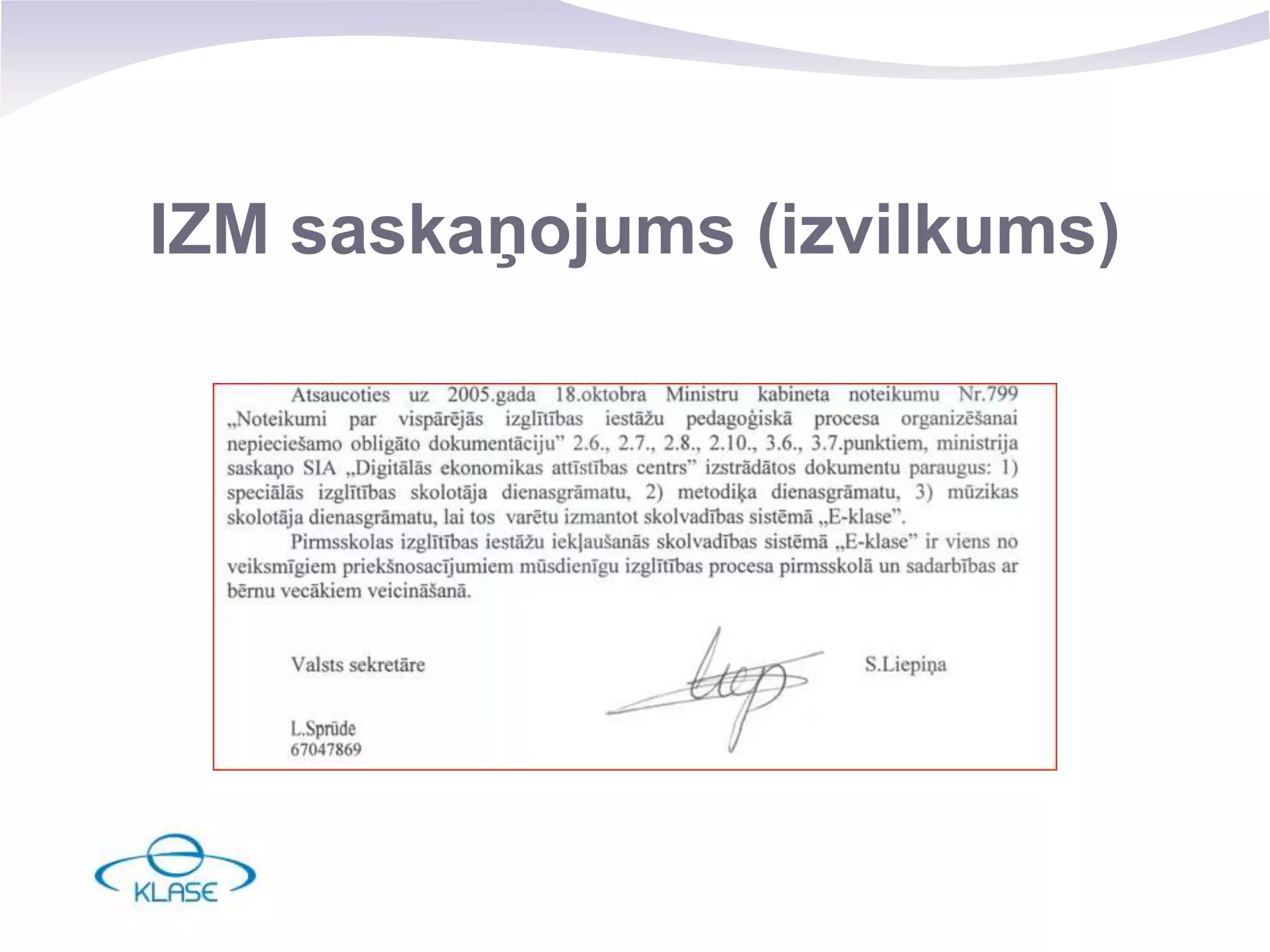 E-klases lietošana pirmsskolas izglītības iestādēs | PPTX