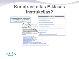 E-klases lietošana pirmsskolas izglītības iestādēs | PPTX
