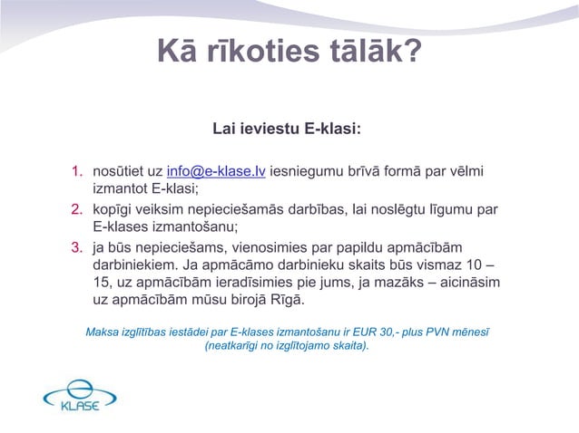 E-klases lietošana pirmsskolas izglītības iestādēs | PPTX