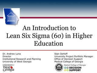 an Introduction to Lean Six Sigma in Higher Education | PPT