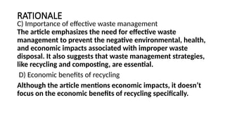 PISA-REVIEW-DAY-6 IMPROPER WASTE DISPOSAL .pptx | Environmental ...