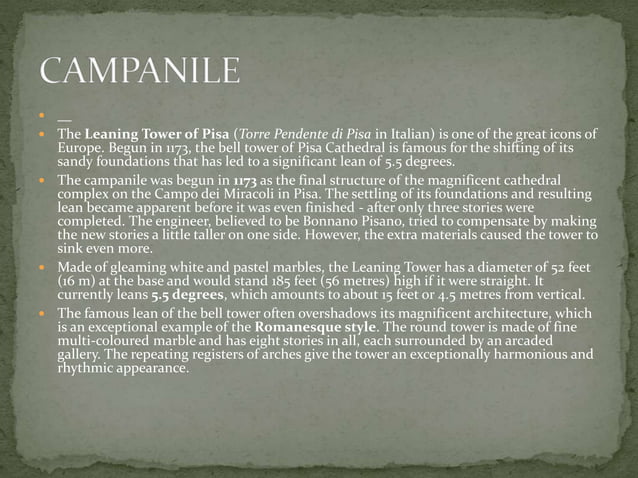 Pisa complex | PPTX | Design | Fine Art