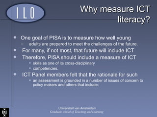 The PISA framework for assessment of ICT literacy. | PPT