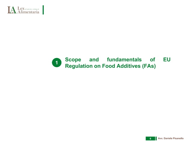 EU Food Regulation on Additives, Novel Foods and Food Contact Materials ...
