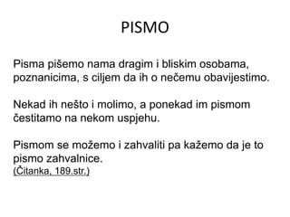 pisanje pisma | PPT