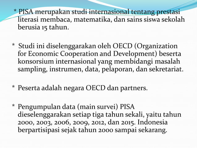 Pisa (programme international student assessment) | PPTX