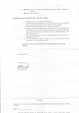 Pisay 4 q sched | PDF