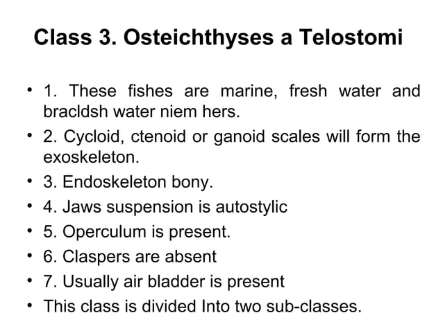 Pisces general characters and classification - copy | PPT | Fish and ...