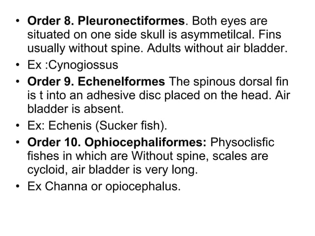 Pisces general characters and classification - copy | PPT | Fish and ...