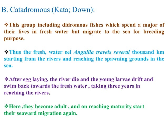 Locomotion in fishes has been classified into three types: Anguilliform ...