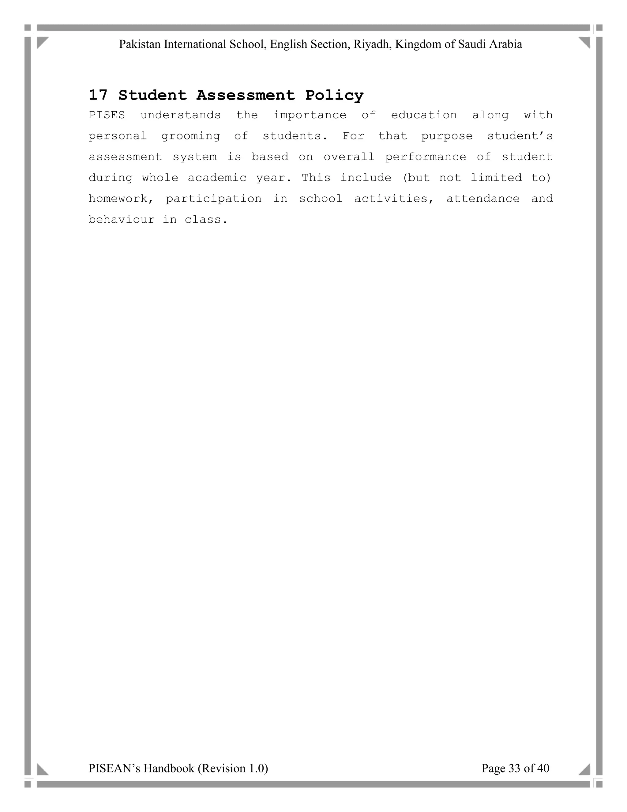 Pises students handbook | PDF