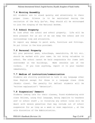 Pises students handbook | PDF