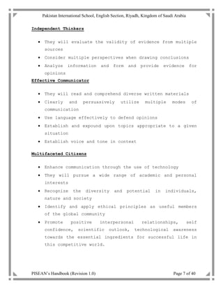 Pises students handbook | PDF | Secondary Education | Education