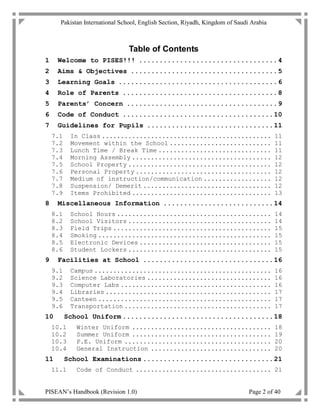 Pises students handbook | PDF