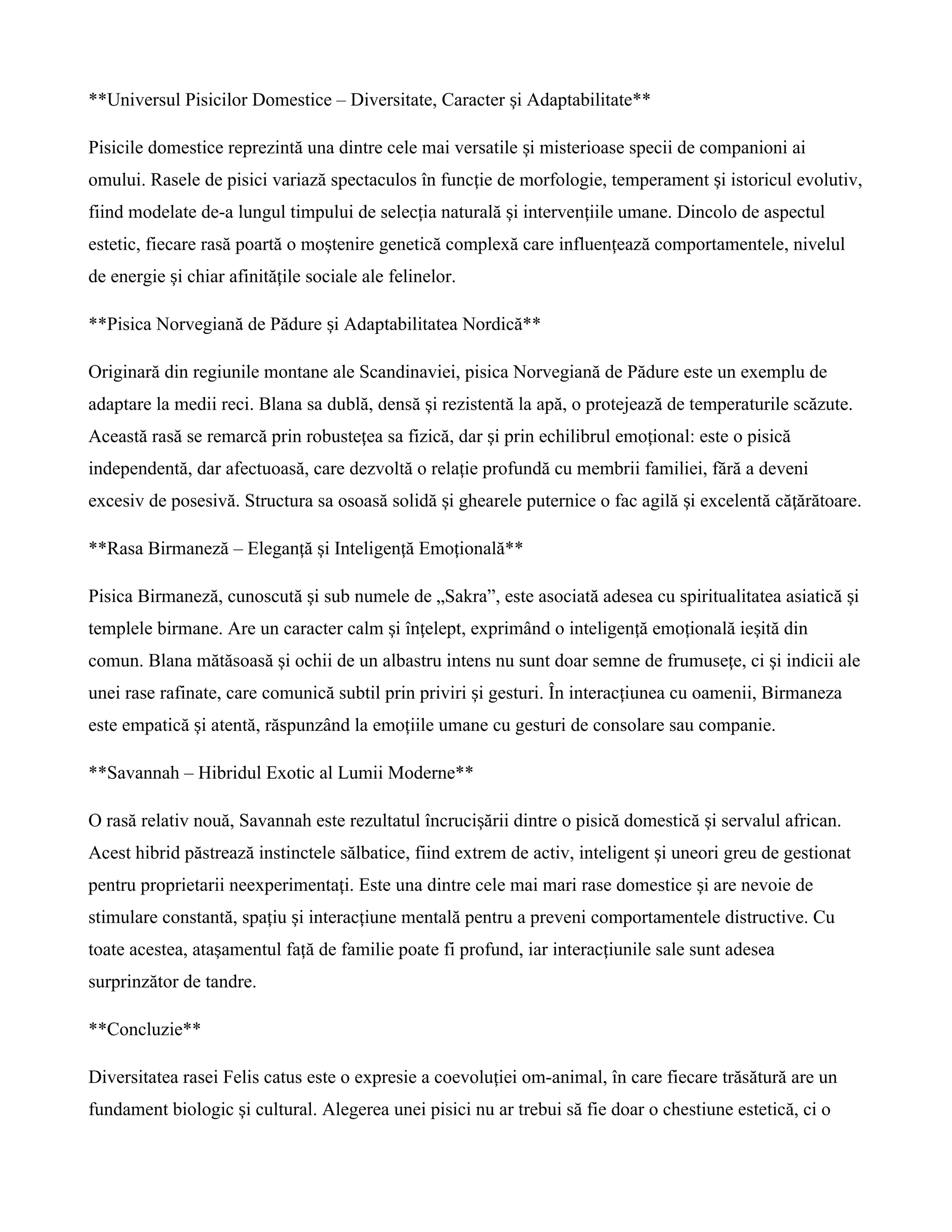 Explorarea Diversității și Comportamentului Raselor de Pisici Domestice ...