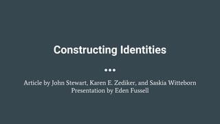 Constructing identities | PPT