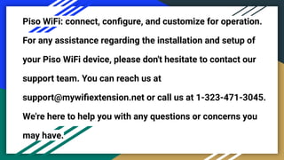Piso WiFi device installation and setup in netgear extender | PDF