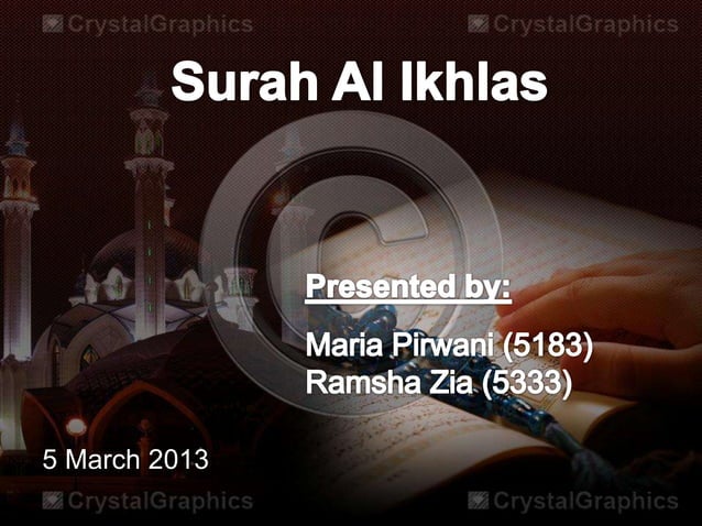 Presentation on Surah Al ikhlas | PPTX | Islam | Religion & Spirituality