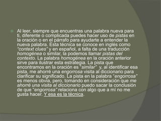 Las pistas del contexto ayudan a nuestros estudiantes a entender lo que ...