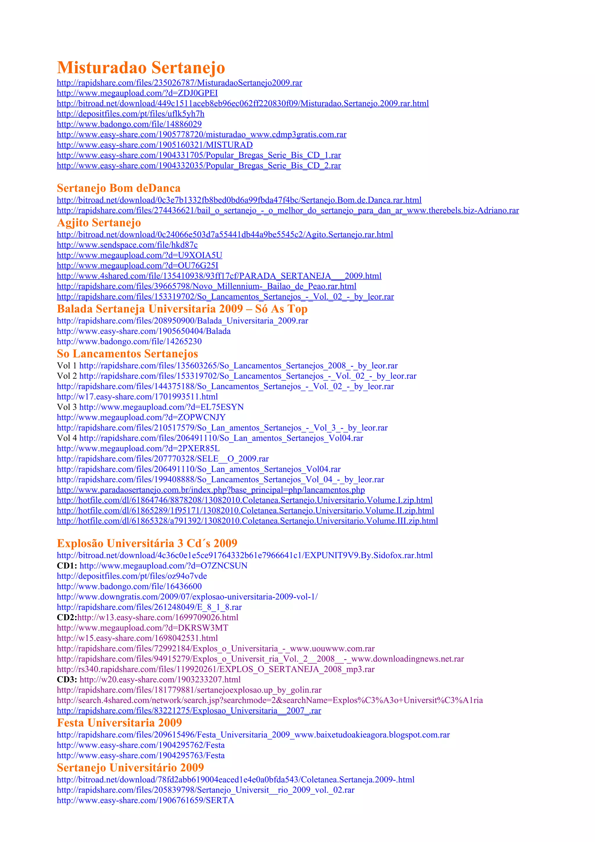 Pista sertaneja remixes | DOC