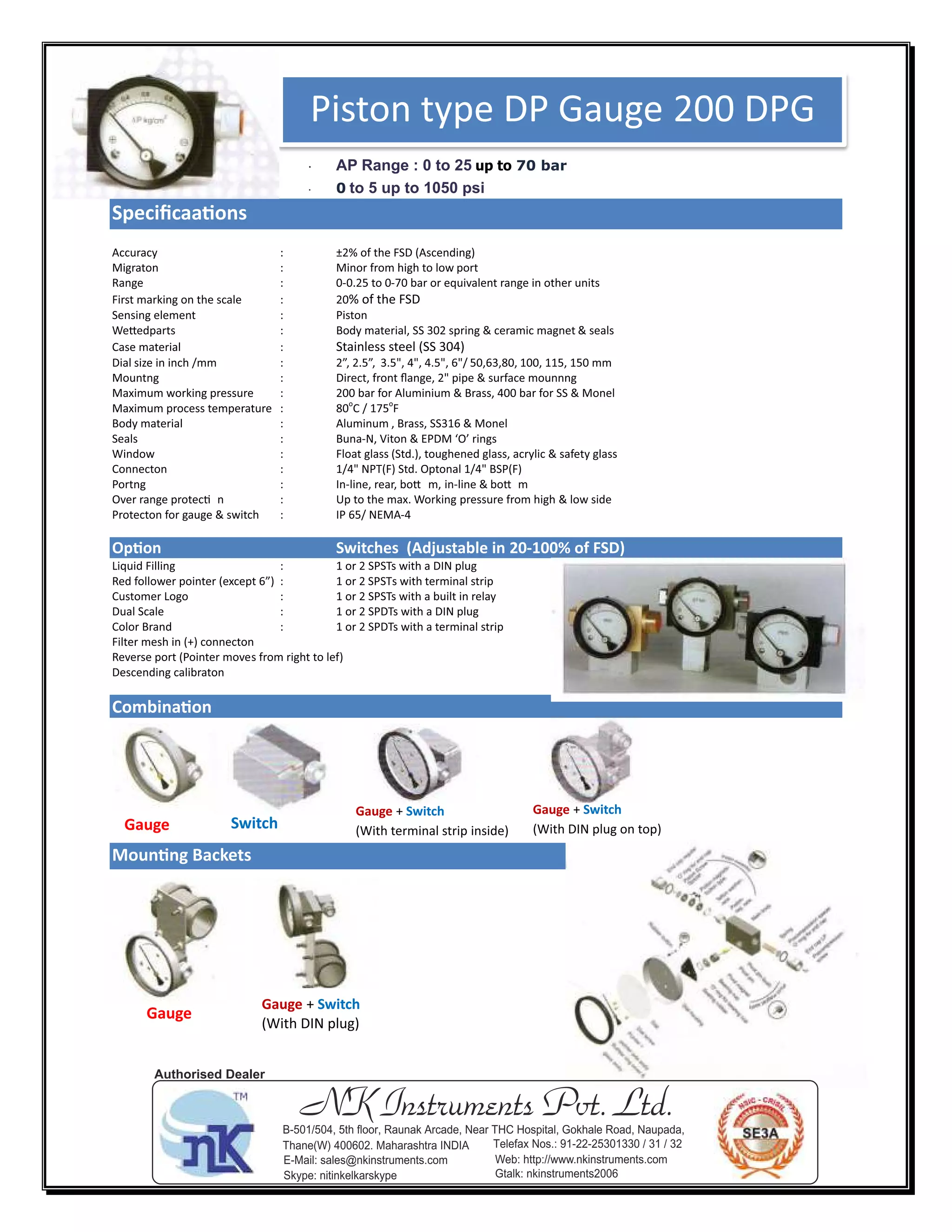 Piston type DP Gauge DPG 200 | PDF