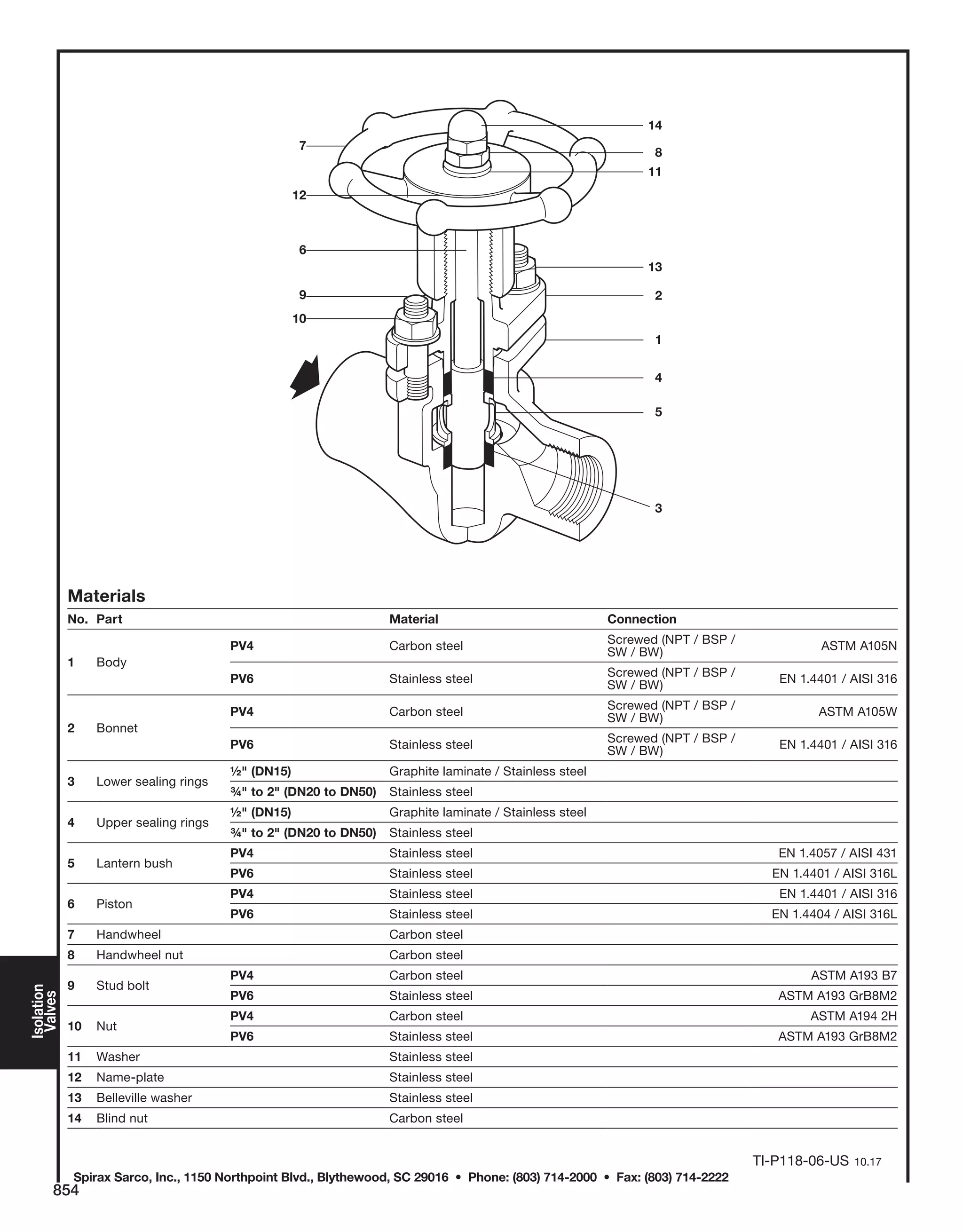 Piston Isolation Valves For Steam and Condensate | PDF