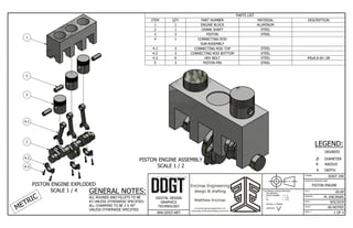 Engine Pistons Drawings