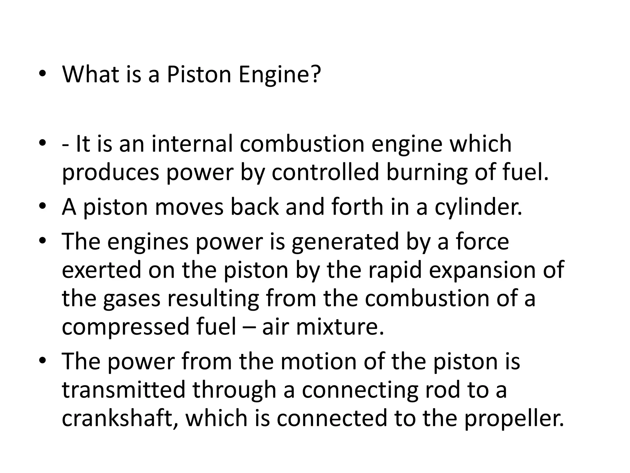 Piston Engines: Overview and Mechanical Arrangement | PPT