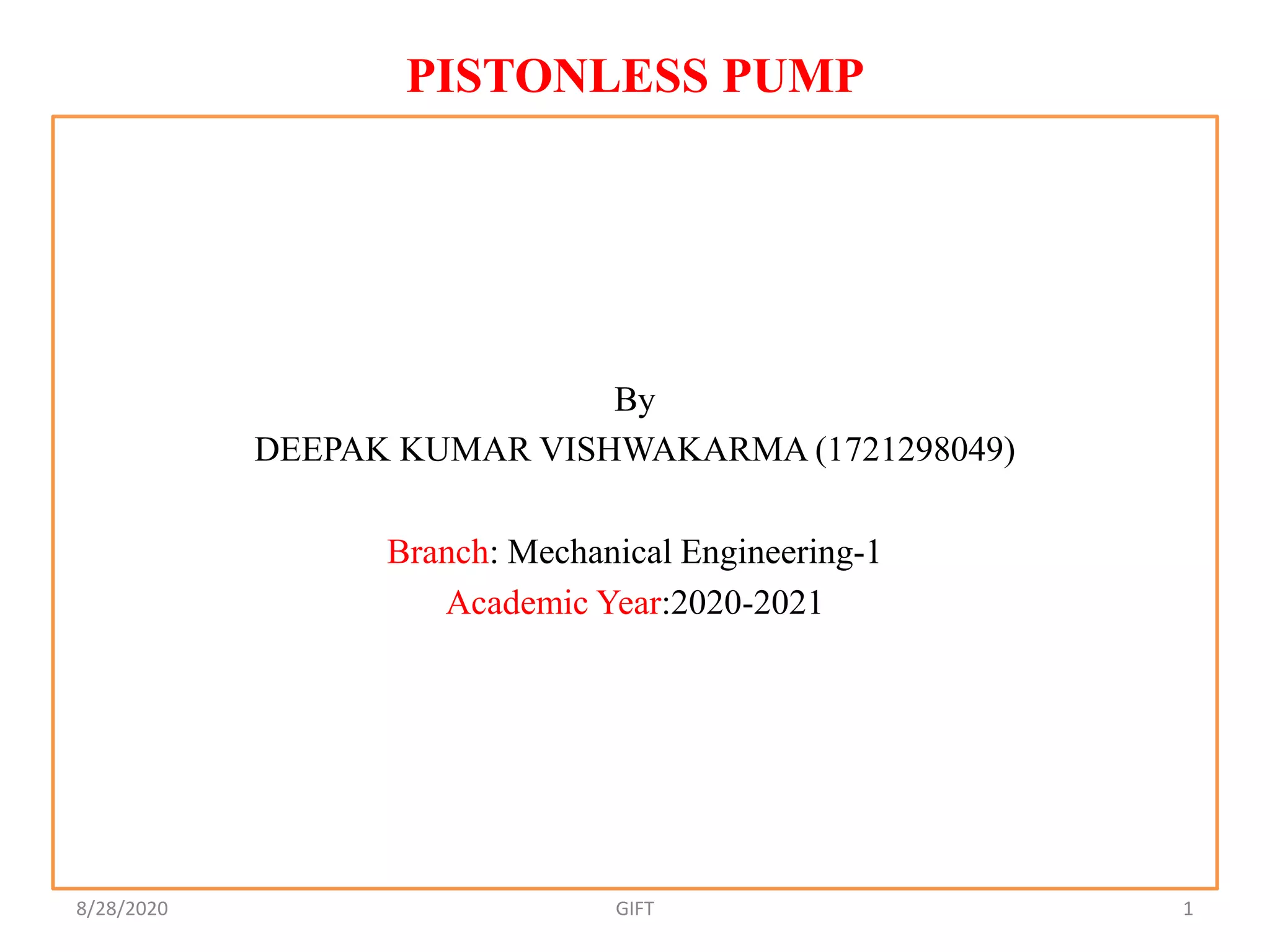 Piston less pump | PPTX