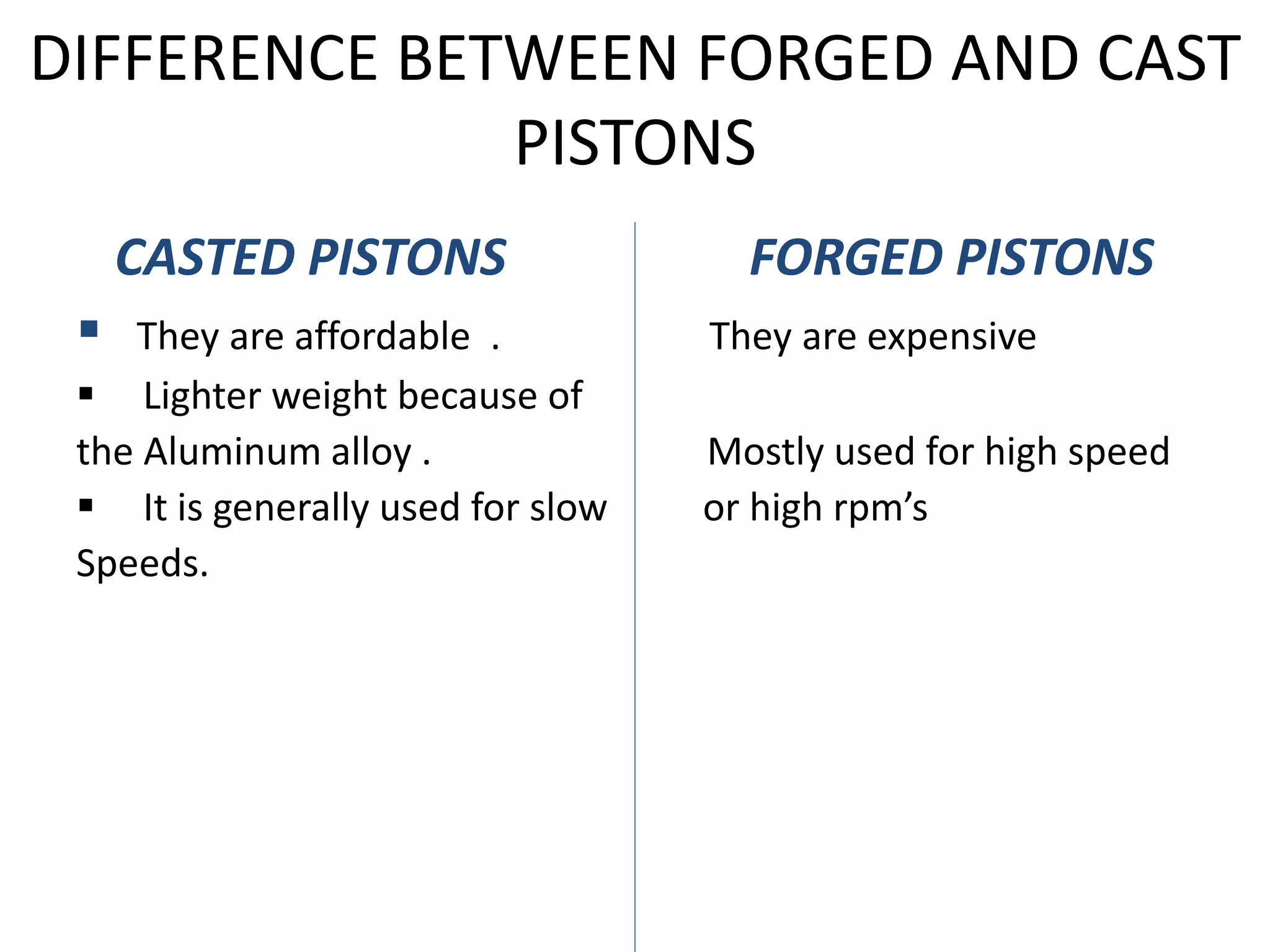 Piston manufacturing process | PPTX