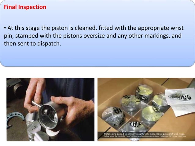 Piston manufacturing process | PPTX | Science